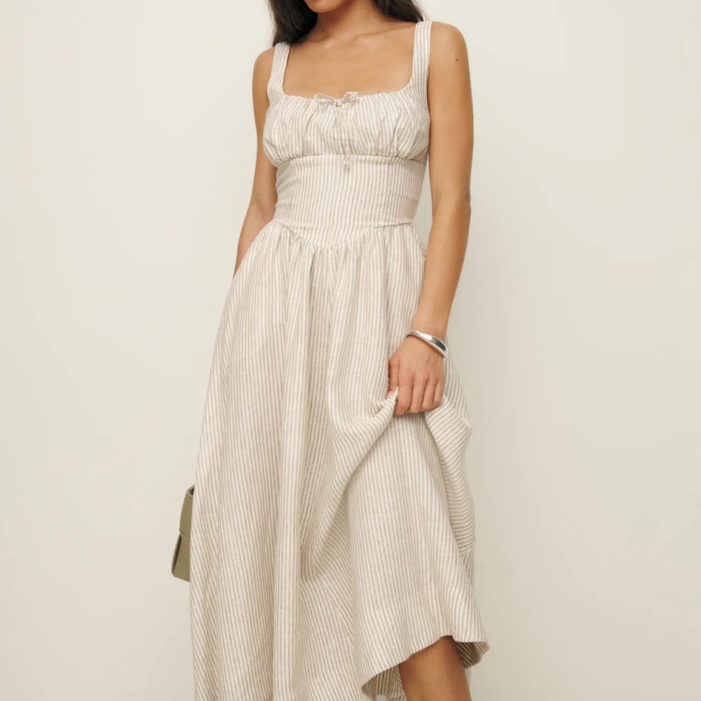 Reformation Balia Linen Dress - Gem